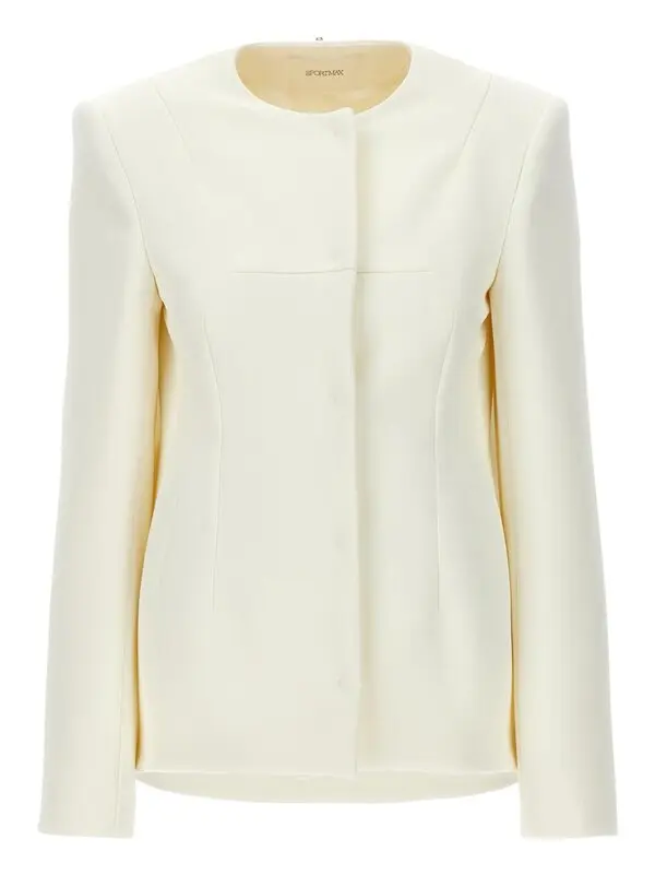 Sportmax Long-sleeved Casual Jacket - White