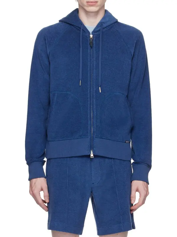 TOM FORD Zip-up Hoodie - Blue