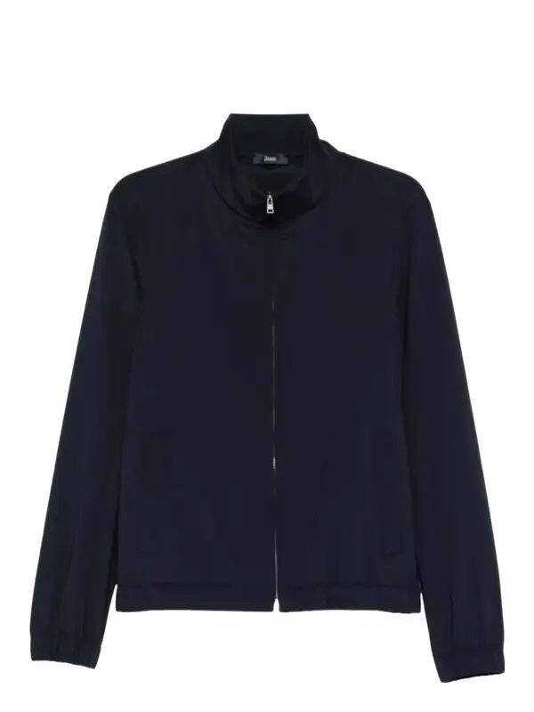Herno Zipper Sweatshirt With Stand-up Collar And Elasticated Hem - Black