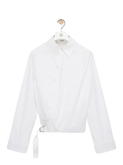Loewe Draped Long-sleeved Shirt - White