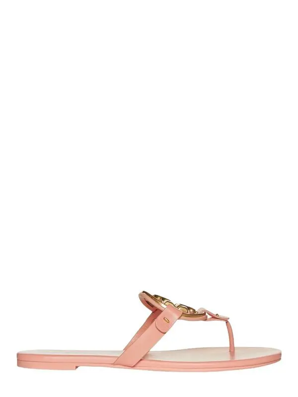 Tory Burch Miller Logo Plaque Thong Sandals - Pink