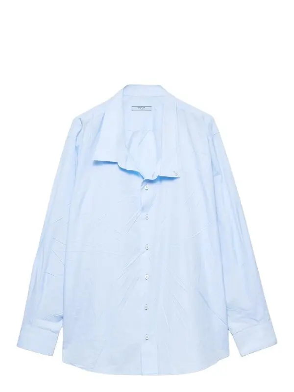 Prada Long Sleeve Shirt With Lapel Collar - Blue