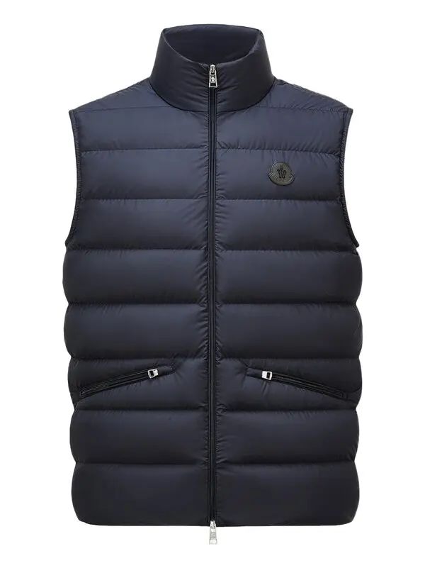 Moncler Zip-up Padded Gilet - Navy Blue