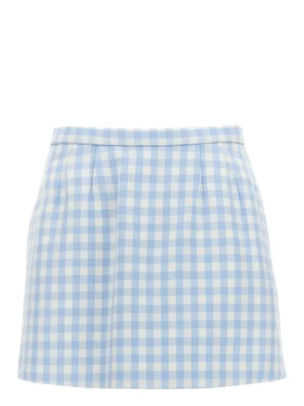 Red Valentino Gingham Checks Shorts - White