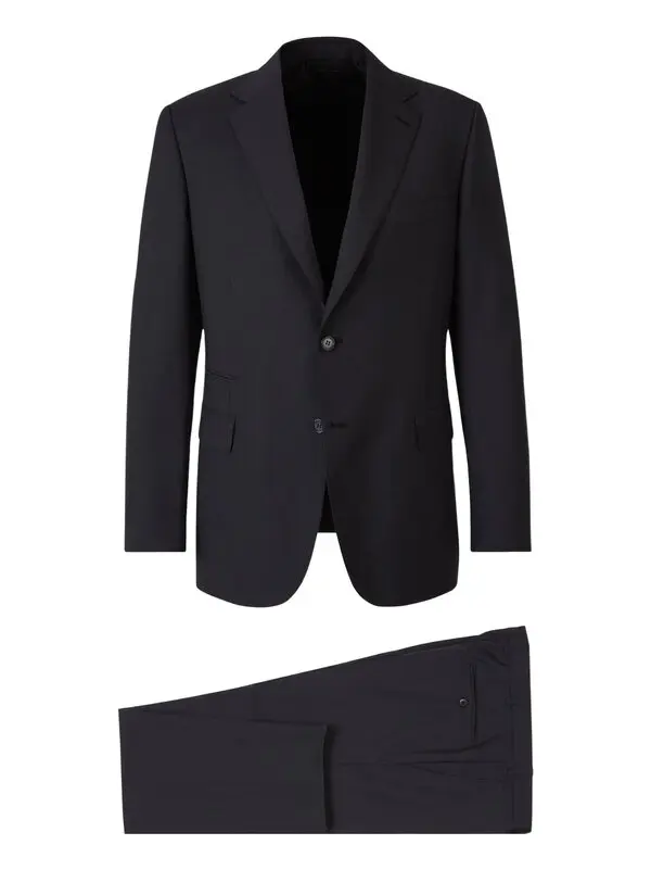 Brioni Long-sleeved Coat Belt Ring Trousers Suit - Black