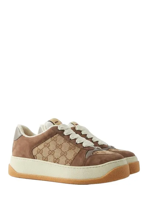 Gucci Original Gg Canvas And Suede Sneakers - Multicolor
