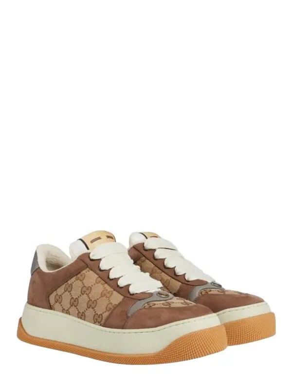 Gucci Original Gg Canvas And Suede Sneakers - Multicolor