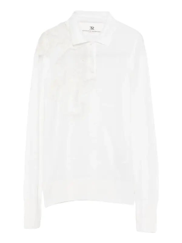 Ermanno Scervino Lace-embellished Polo Top - White