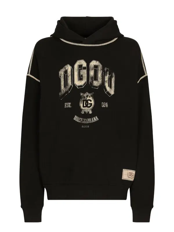 Dolce & Gabbana Oversize Logo Hoodie - Black