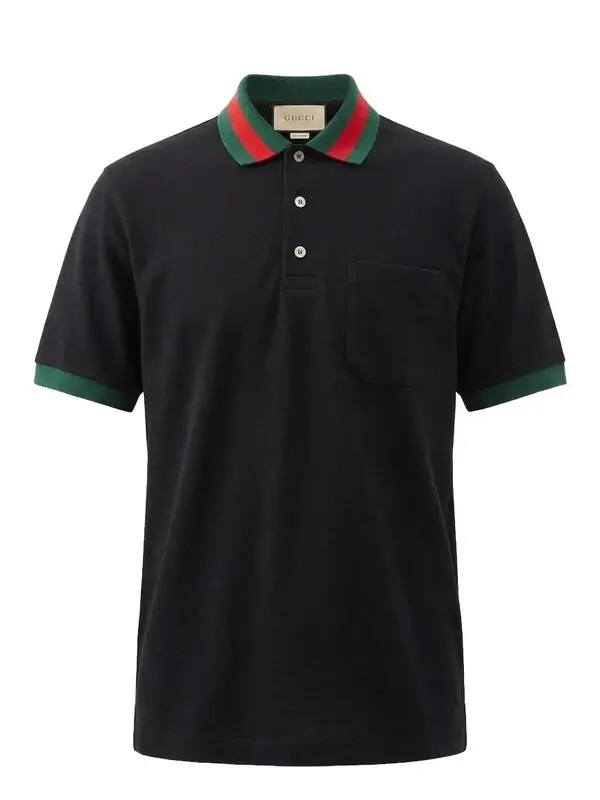 Gucci Stretch Piquet Polo Shirt - Black