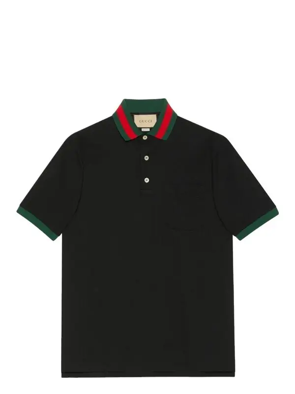 Gucci Stretch Piquet Polo Shirt - Black
