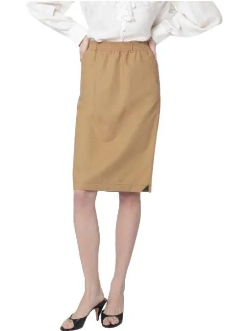 Chloé Midi Pencil Skirt With Logo Detail - Brown