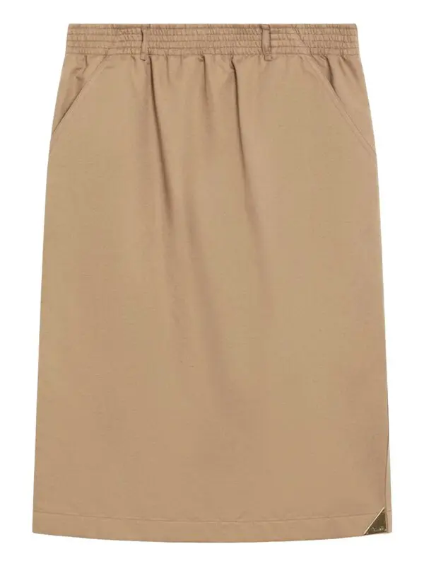Chloé Midi Pencil Skirt With Logo Detail - Brown