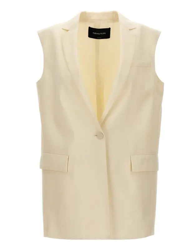 Fabiana Filippi Single-breasted Sleeveless Waistcoat - Nude
