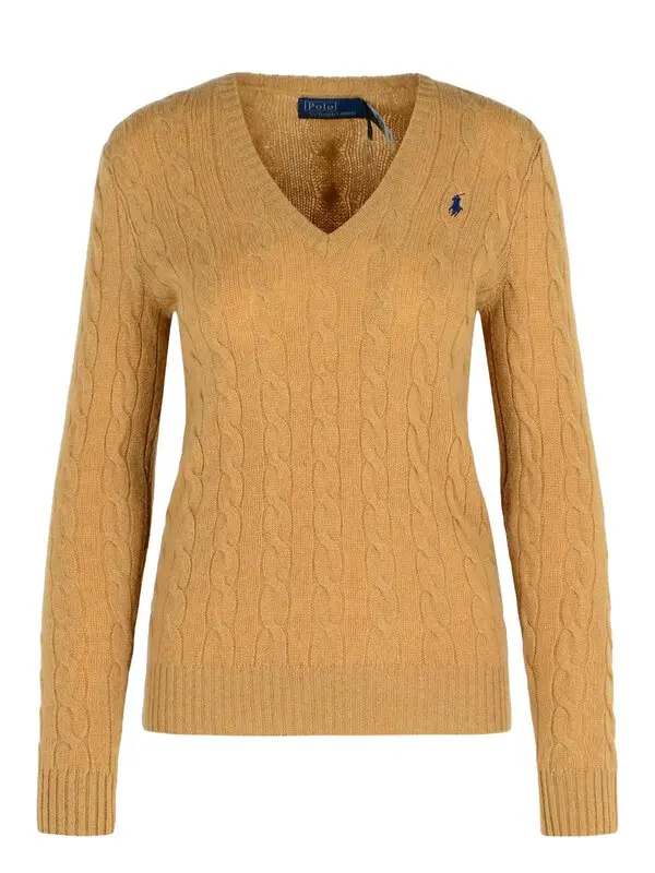 Polo Ralph Lauren Kimberly V-neck Jumper - Camel