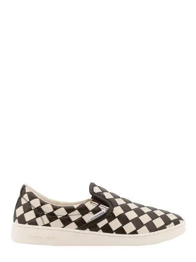 Bottega Veneta Sawyer Checkered Slip-on Sneakers - Nude