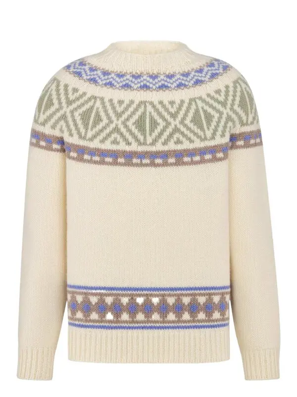 Dior Cd Diamond Jacquard Knit Sweater - Nude