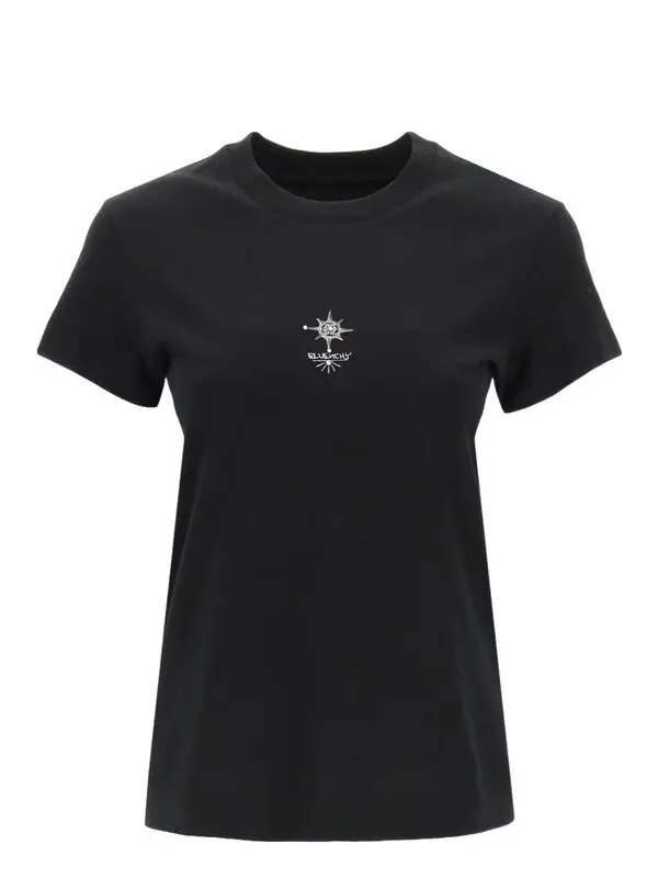 Givenchy T-shirt With Crystal Embellished Cross Back - Black
