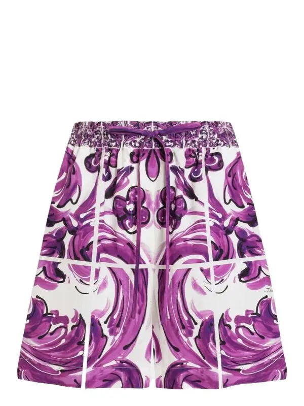 Dolce & Gabbana Printed Cotton Shorts - Pink