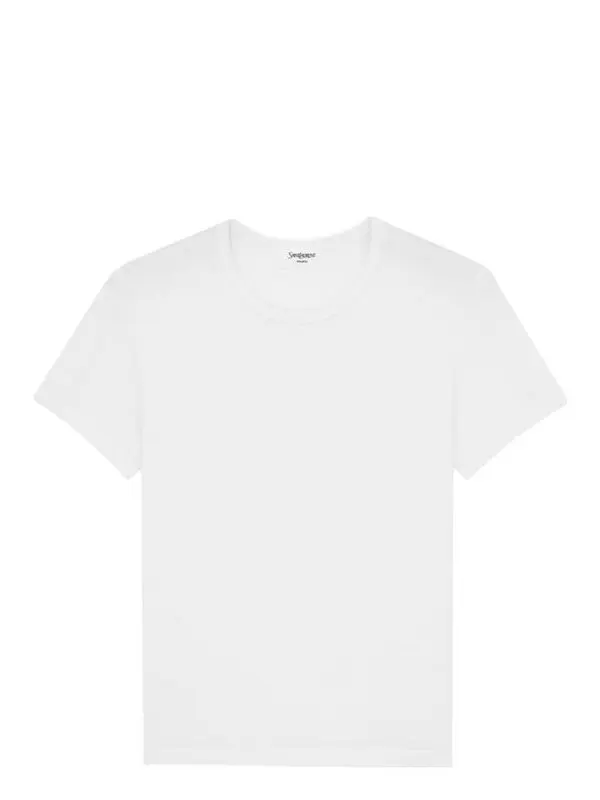 Saint Laurent Crew Neck Short Sleeve T-shirt - White