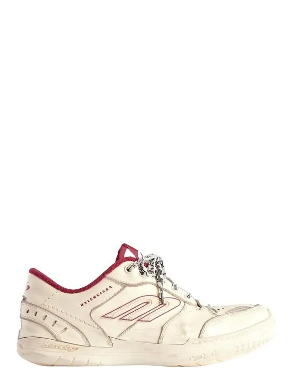 Balenciaga Hamptons Medium Worn-out Sneakers - Off-white/red