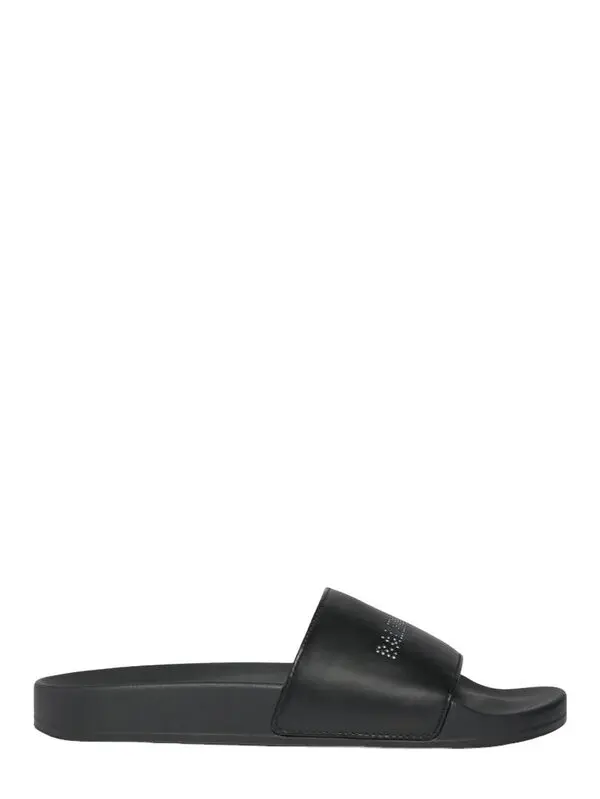 Balenciaga Embellished Pool Slides - Black