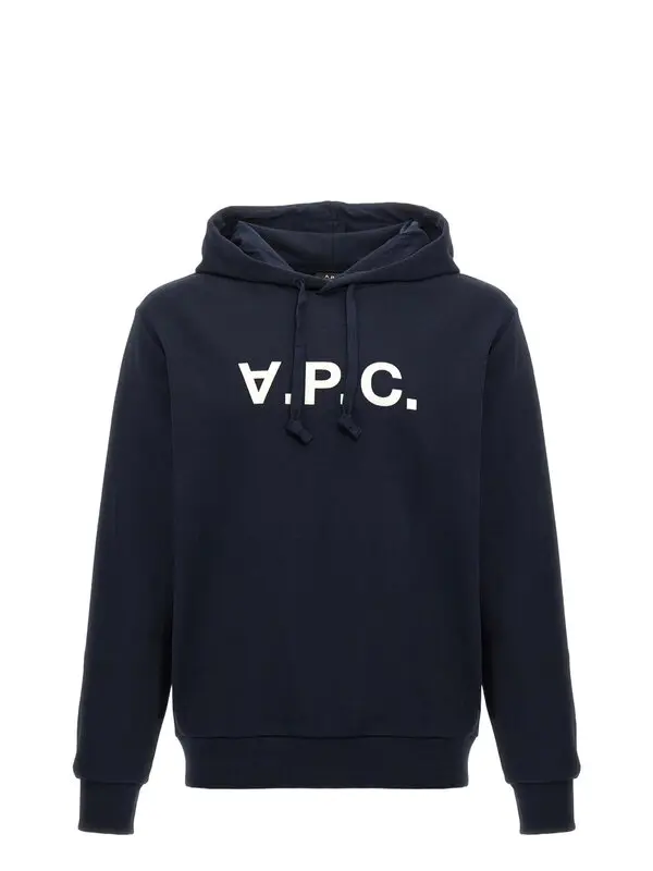 A.p.c. Logo Printed Drawstring Hoodie - Black
