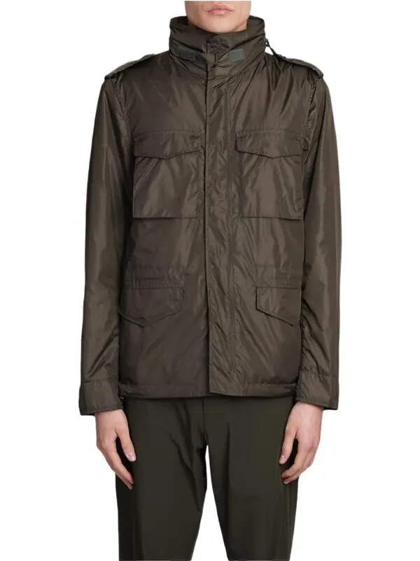 Aspesi Minifield Logo Patch Hooded Jacket - Black