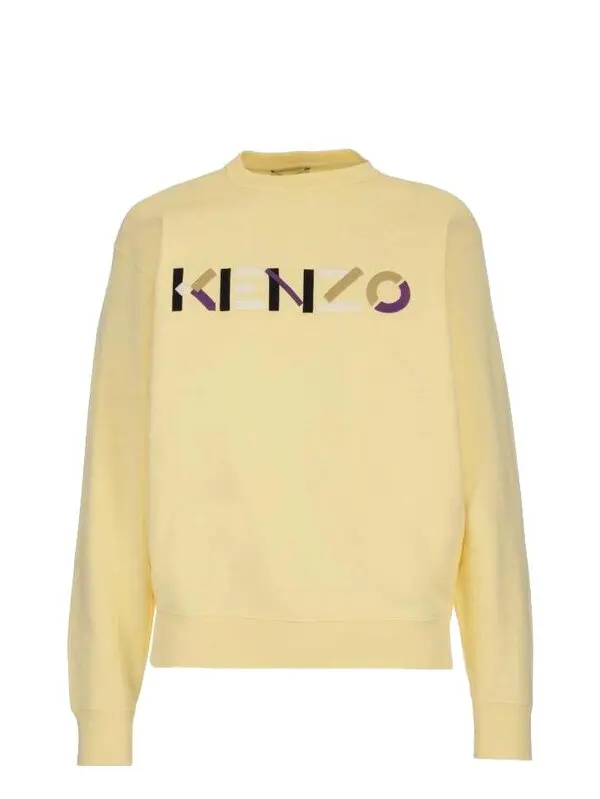 Kenzo Logo Print Crewneck Sweatshirt - Nude