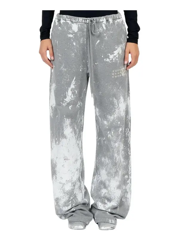 MAISON MARGIELA Drawstring Painted Trousers - Gray