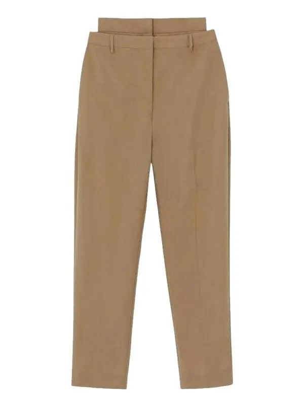 Burberry Double Waist Tailored Trousers - Brown