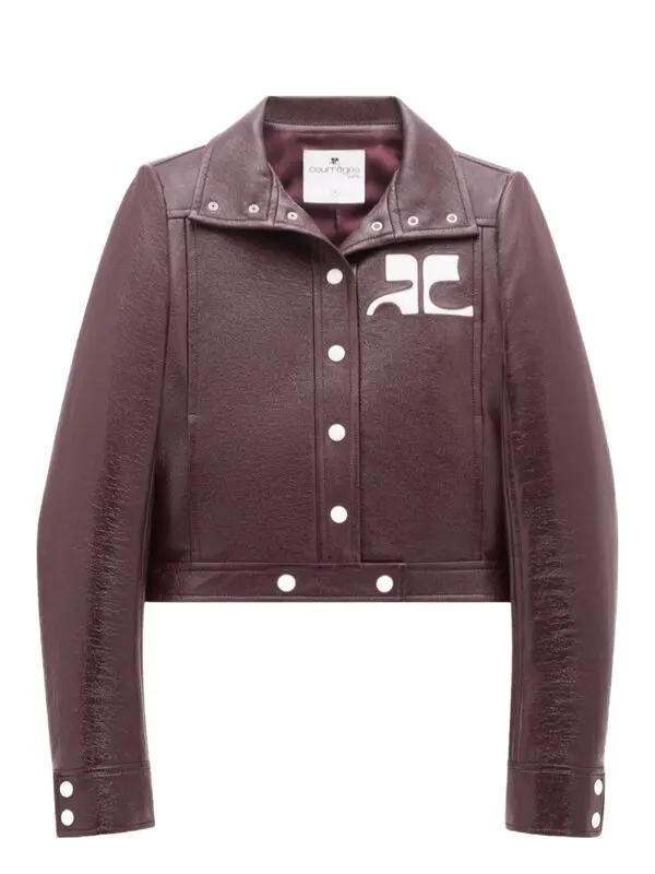 COURREGES Logo Patch Cropped Jacket - Red