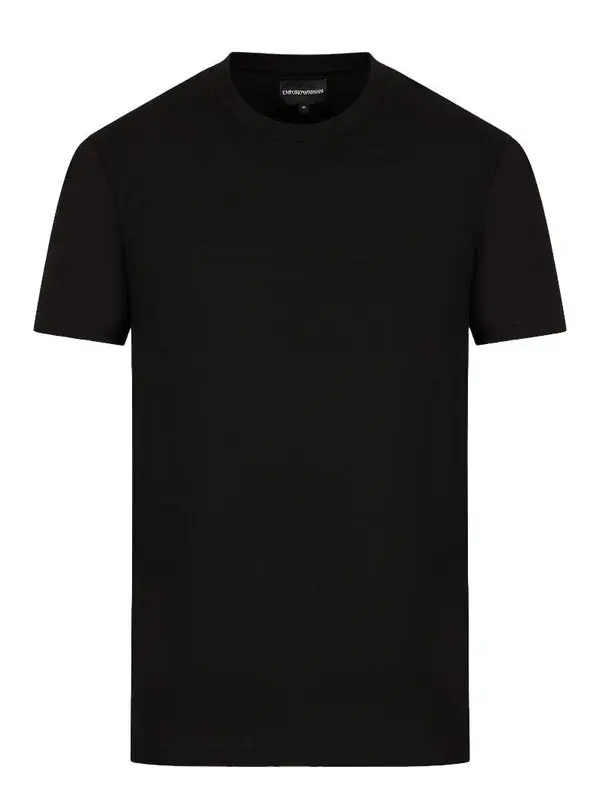 Emporio Armani Logo Jacquard Crewneck T-shirt - Black
