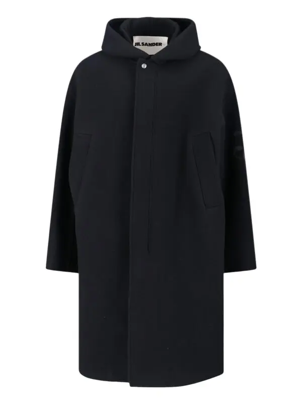 JIL SANDER Zip-up Hooded Jacket With Back Slits - Black