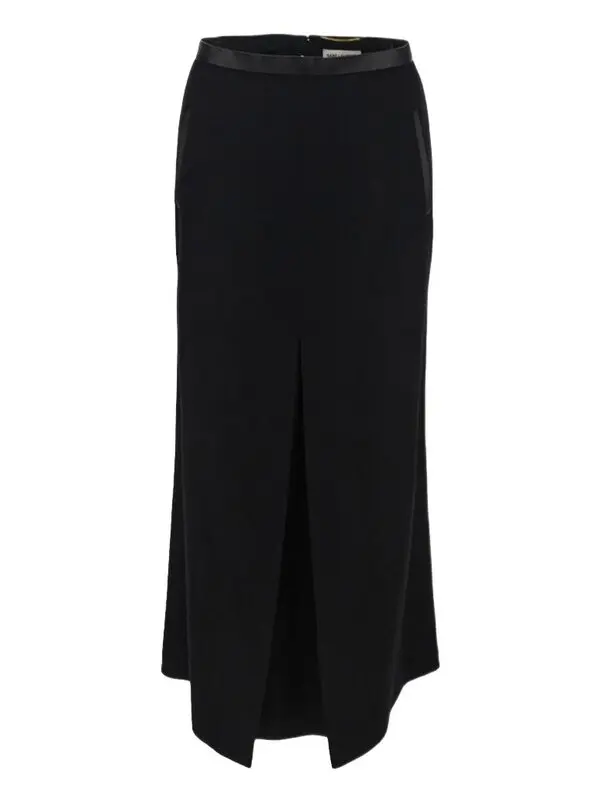 Saint Laurent Slit Detailed Belted Skirt - Black