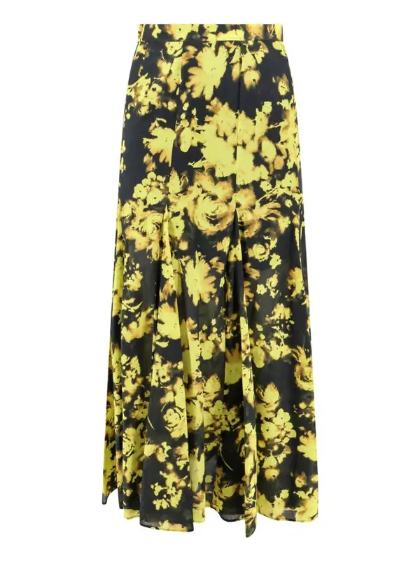 Erika Cavallini Floral Maxi Skirt - Black