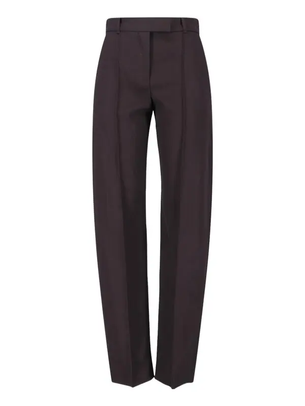 Alexander McQueen Tailored Trousers With Pressed Crease - Black