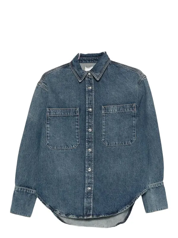 ANINE BING Dante Long Sleeved Oversized Shirt - Blue