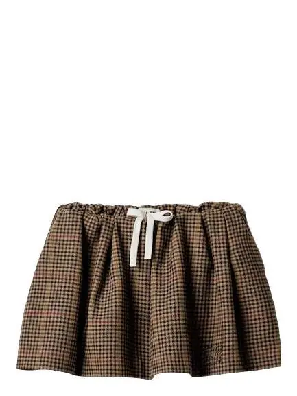 Miu Miu Checked Mini Skirt - Camel Brown