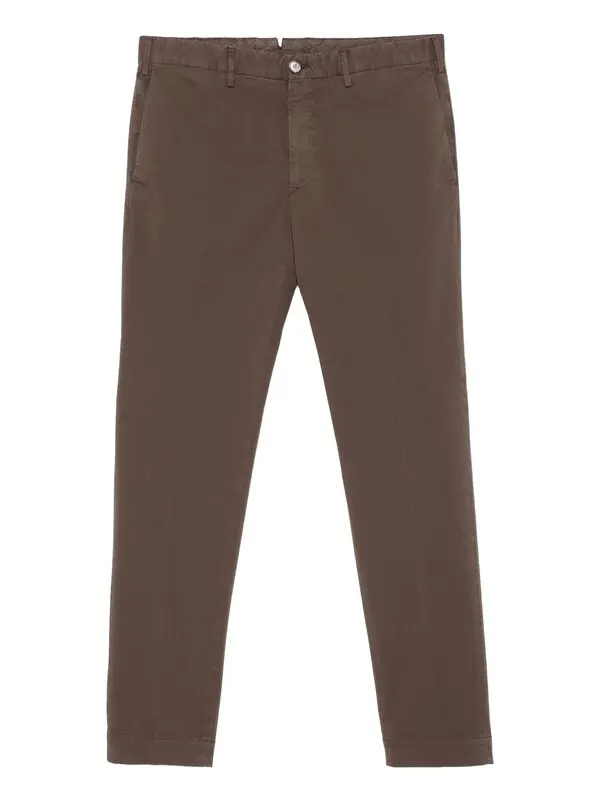Incotex Tapered Pressed Crease Trousers - Brown