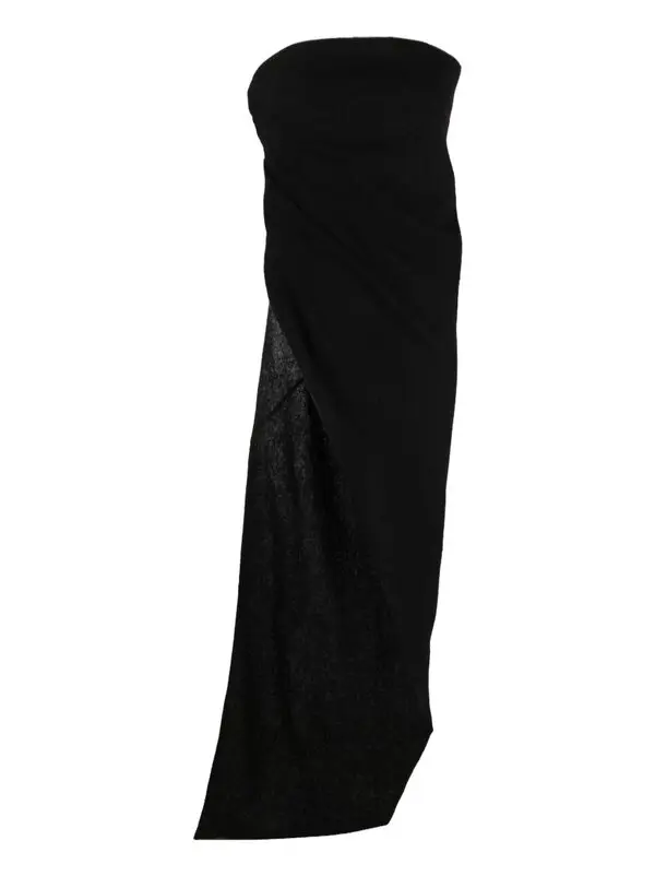 Rick Owens Asymmetrical Long Strapless Top - Black