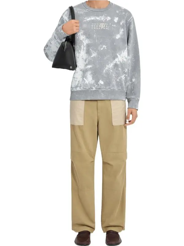 MAISON MARGIELA Long Sleeve Crewneck Sweatshirt - Gray Blend