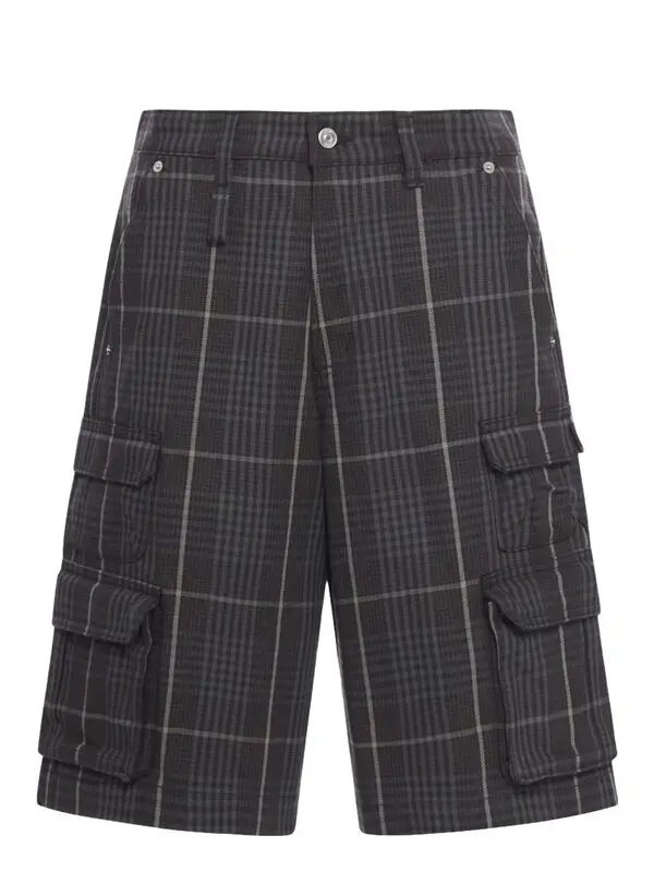 Dior Checked Cargo Shorts - Black