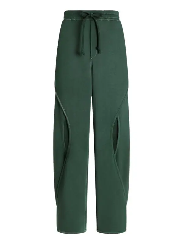 Dolce & Gabbana Cut-out Wide-leg Pants - Dark Green