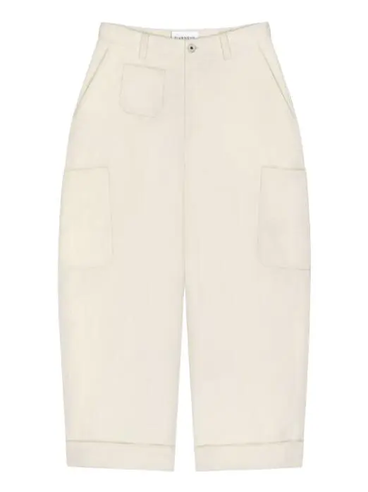 Givenchy Cocoon Cropped Cargo Pants In Cotton And Wool - Ivory