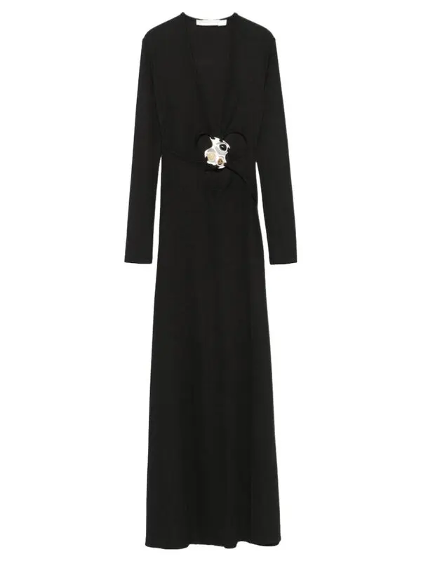 Christopher Esber Long Sleeve Cutout Maxi Dress - Black