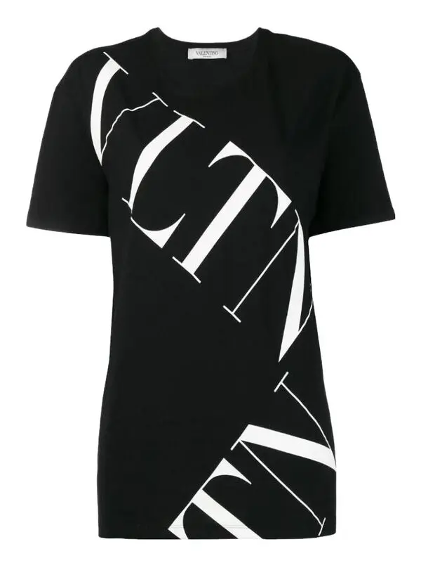 Valentino Garavani Logo Printed T-shirt - Black