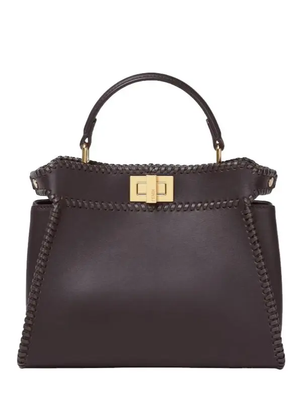 Fendi Small Peekaboo Braided Tote Bag - Brown