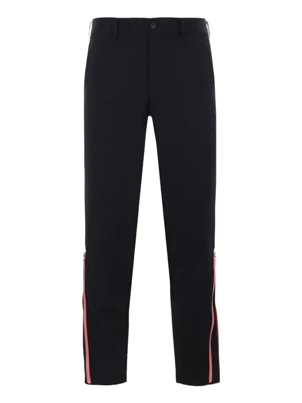 Comme Des Garçons Slim Fit Zip Detail Trousers - Black