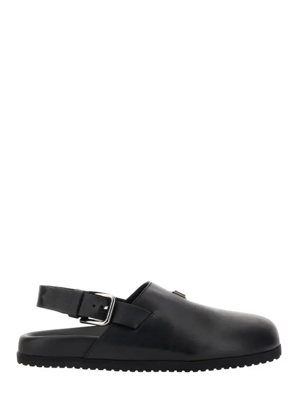 Dolce & Gabbana Logo Plaque Buckled Mules - Black